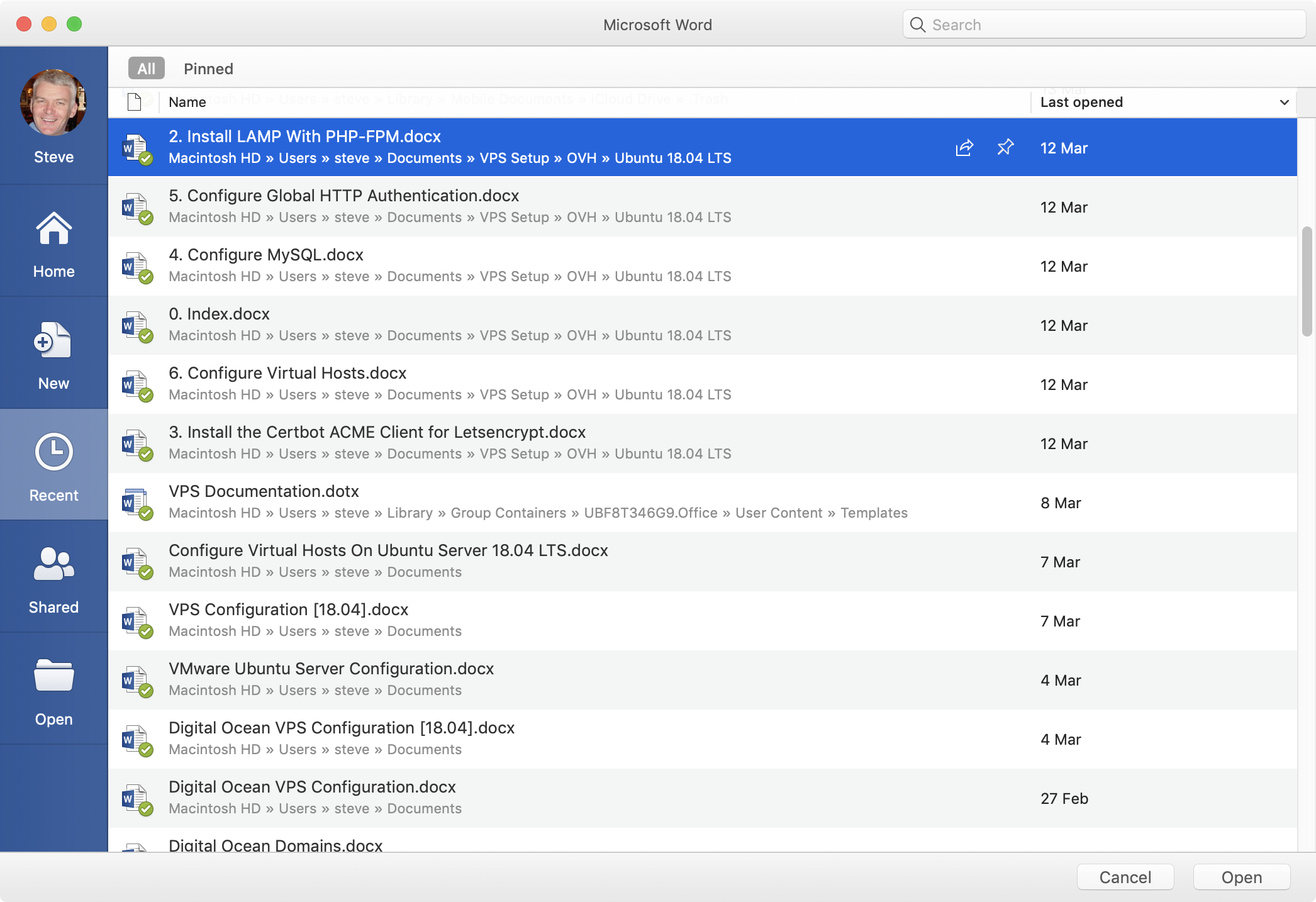 Removing Entries From The Microsoft Office Apps Recent Files Lists In 