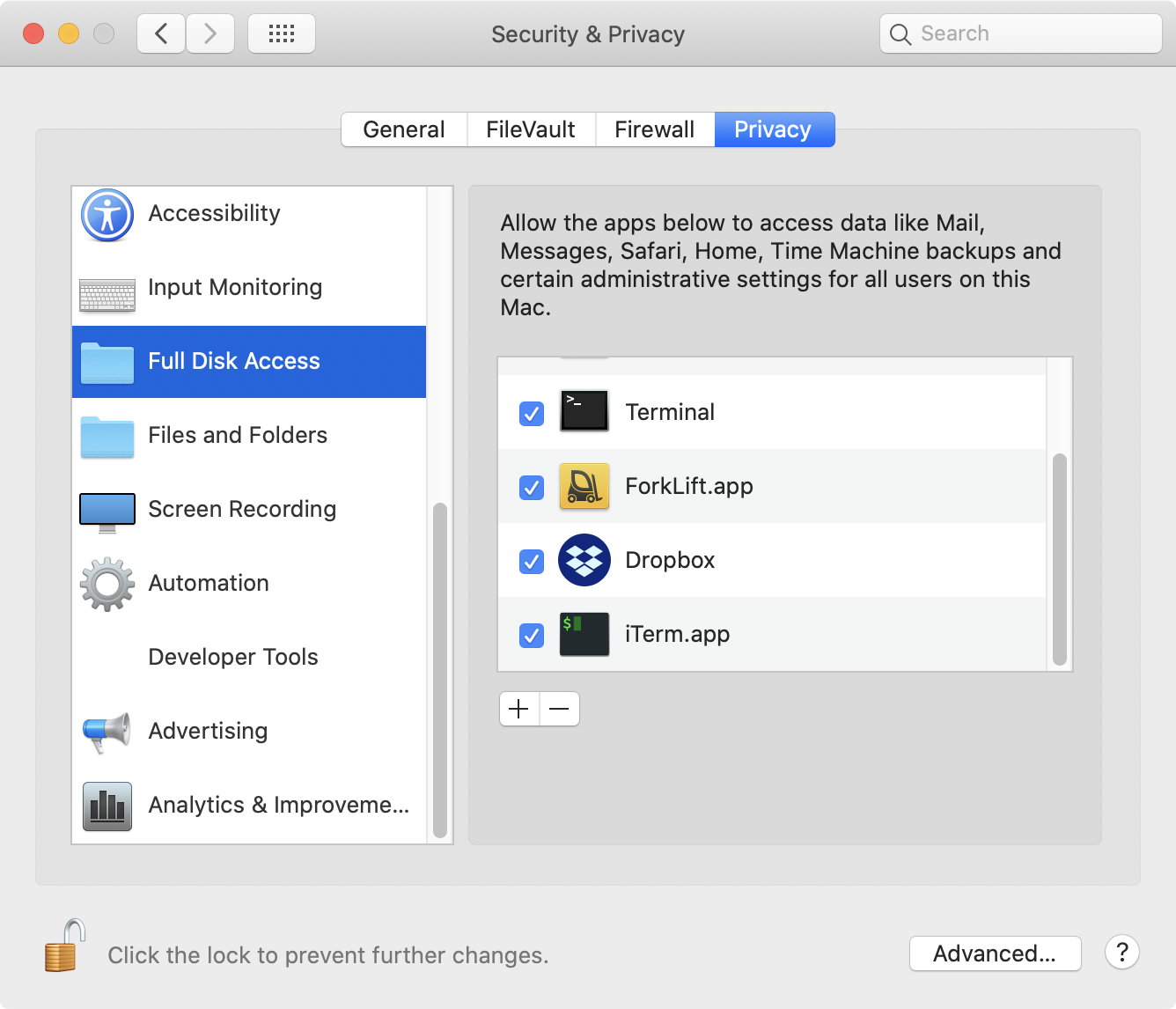 Manually Granting Applications Full Disk Access In Macos Catalina Tech Otaku